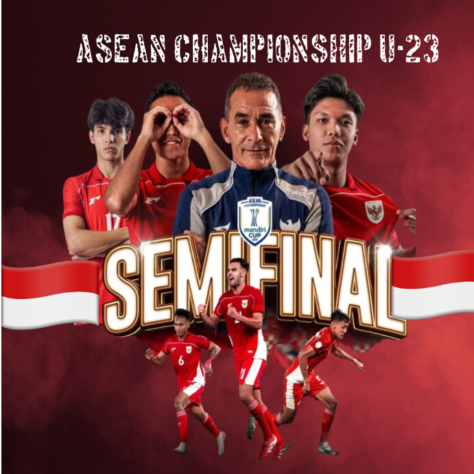 Copy of Red Professional Timnas Indonesia U23 Instagram Post | PosterMyWall