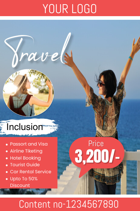 Red Professional Travel Poster Templat | PosterMyWall