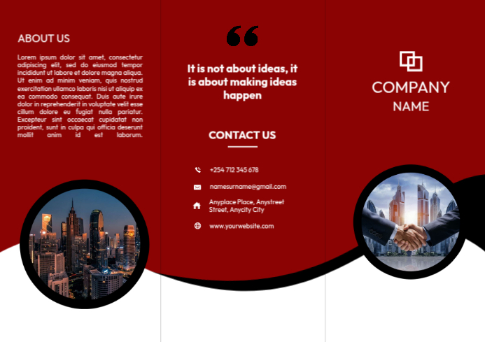 Modèle Red Professional Trifold Brochure A4 | PosterMyWall