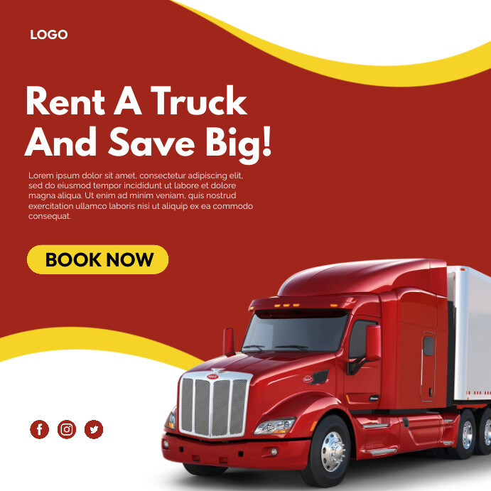 Copy of Red Professional Truck Rental Instagram Post | PosterMyWall