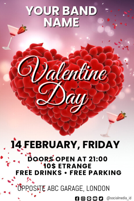 Red Professional Valentine Day Event Poster Template | PosterMyWall