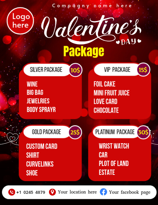 Red Professional Valentine Package Flyer (us Letter) Template ...