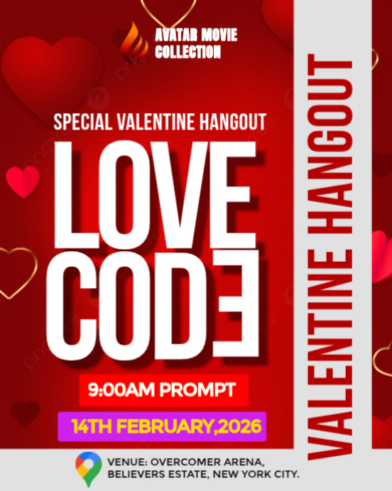 Red Professional Valentines Hang Out Instagram Portrait Template ...