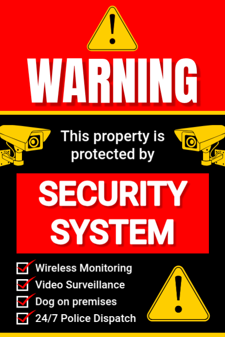 Red Professional Warning Sign Poster Template | PosterMyWall