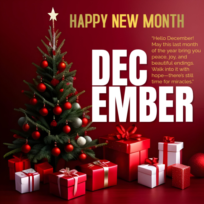 Red Professional Welcome To December Design Templates Instagram Post ...