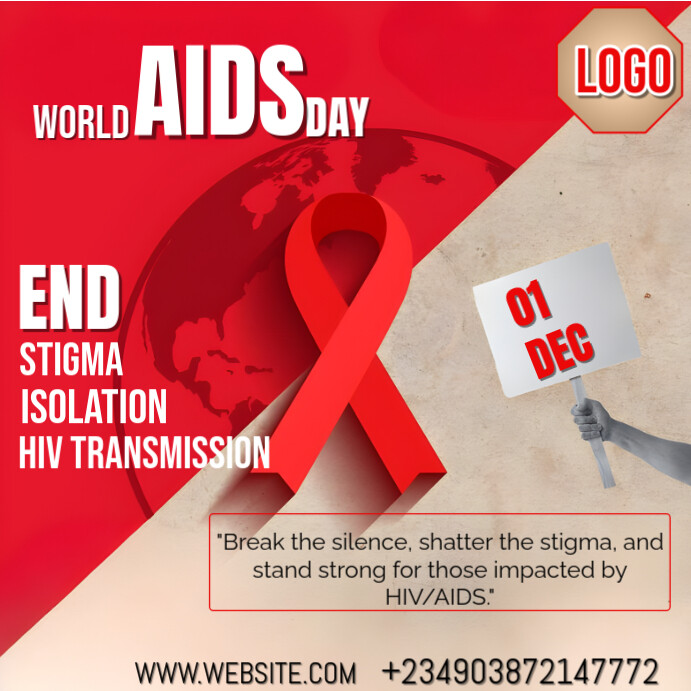 Plantilla de Red Professional World Aids Day Flyer Instagram Post ...