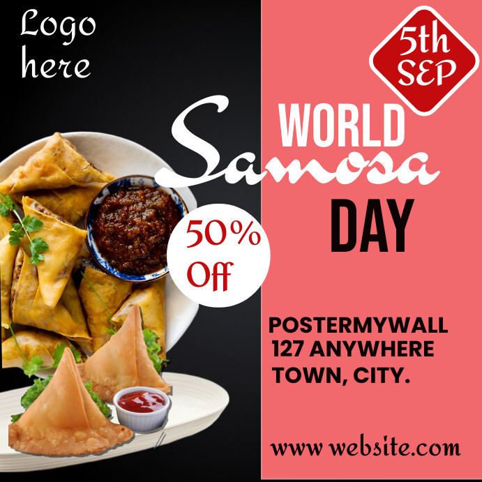Red Professional World Samosa Day Instagram P Template | PosterMyWall