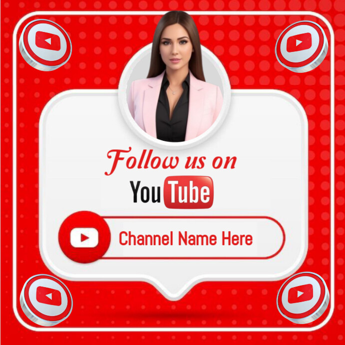 Red Professional Youtube Channel Subscription Profile Templates ...
