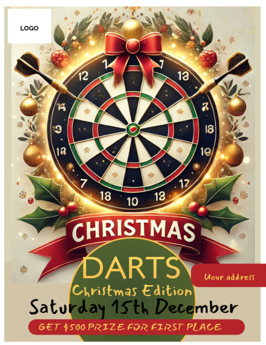 Copy of red Professionale Darts Christmas Edition Volantino (us Letter ...
