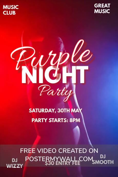 Copy of Red Purple Night Party Poster | PosterMyWall