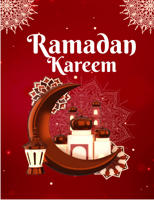 Red Ramadan Kareem flayer Template | PosterMyWall