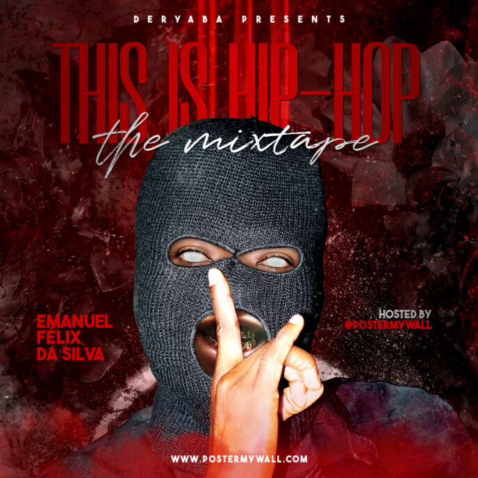 Copy of Red Rap Hip-Hop Grunge Album Mixtape Cover | PosterMyWall