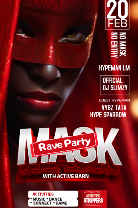 Plantilla de Red Rave Party Poster | PosterMyWall