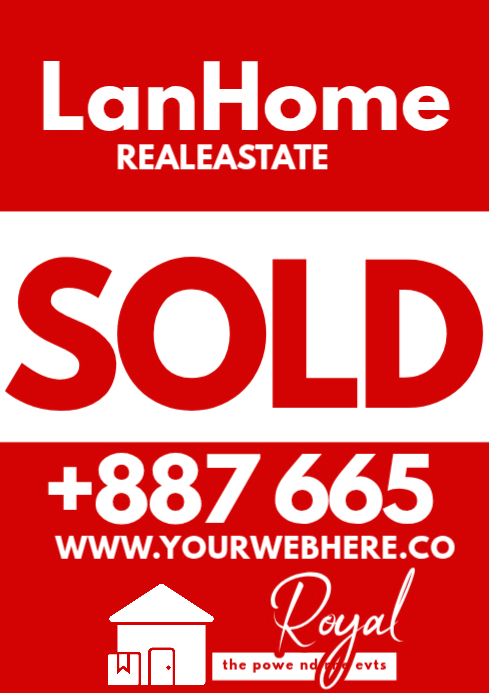 Red Real Estate A1 Template | PosterMyWall