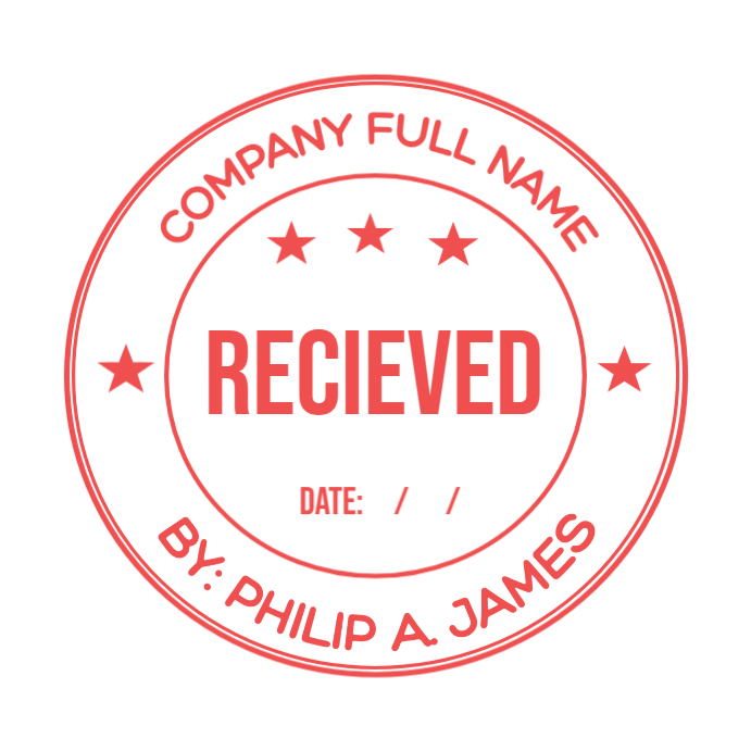 Copy of Red Received Stamp Template | Editable Business Approval Badge ...