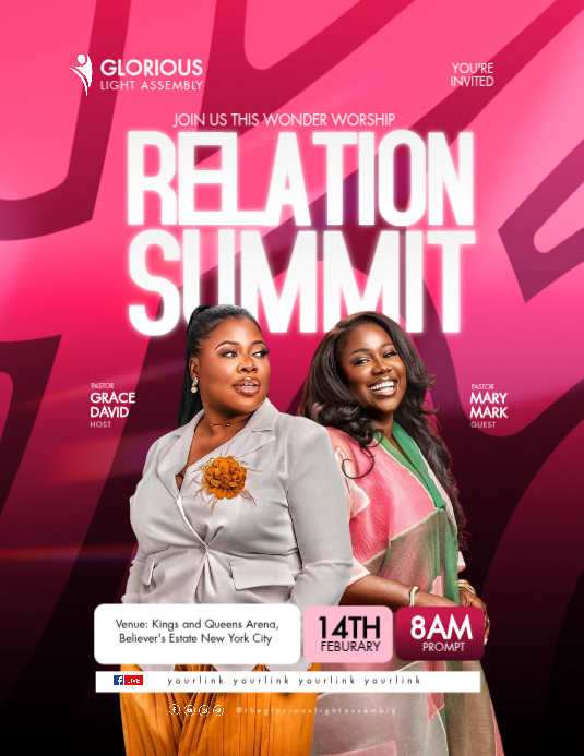 Red Relation Summit Flyer Template | PosterMyWall
