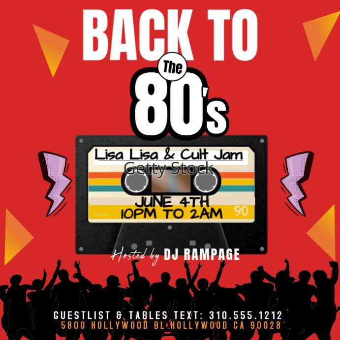 Copy of Red retro 80s with cassette | PosterMyWall