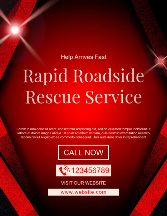 Red Roadside Assistance Flyer Template | PosterMyWall