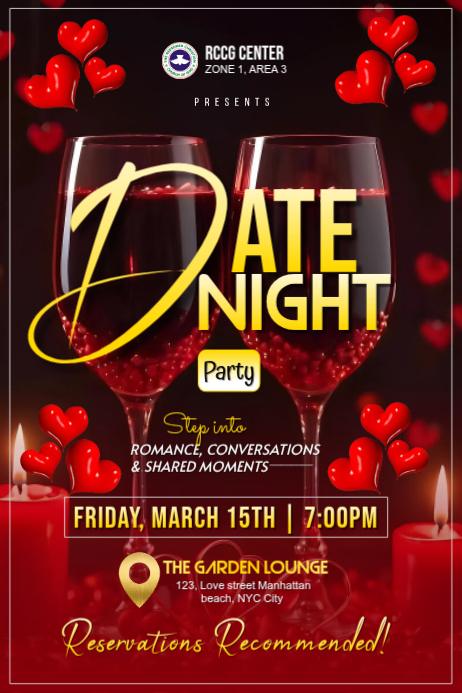 Copy of Red Romantic Date Night Event Poster | PosterMyWall