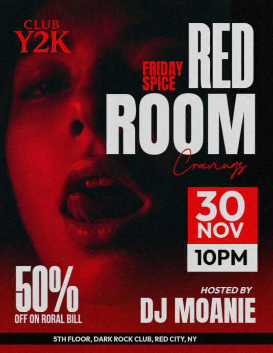 Red Room Cravings – Friday Spice Template | PosterMyWall