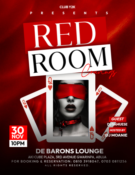 Red Room Cravings – Queen of Hearts Template | PosterMyWall