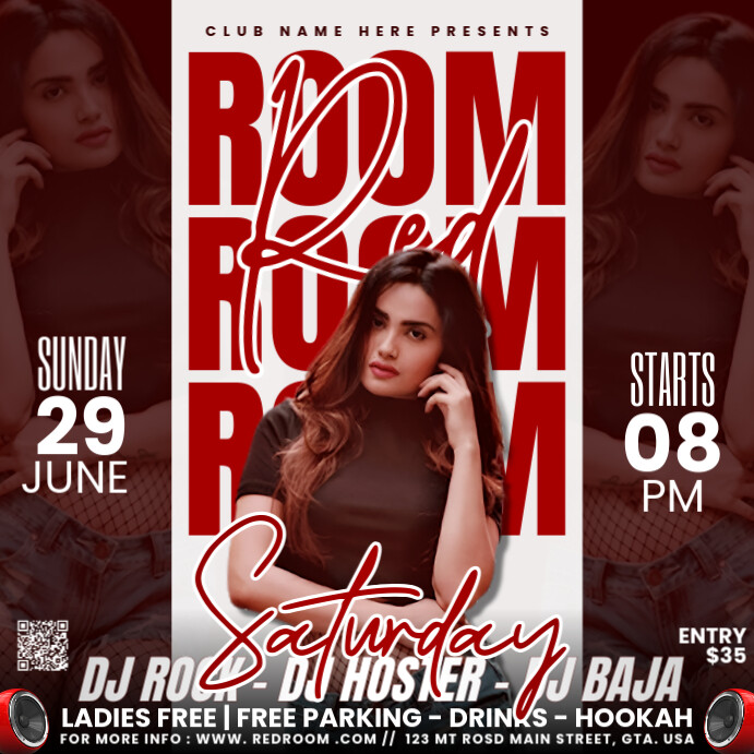 Red Room Template | PosterMyWall