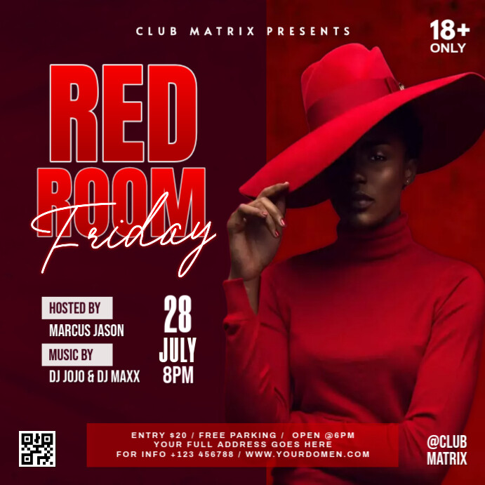 Red room friday Template | PosterMyWall