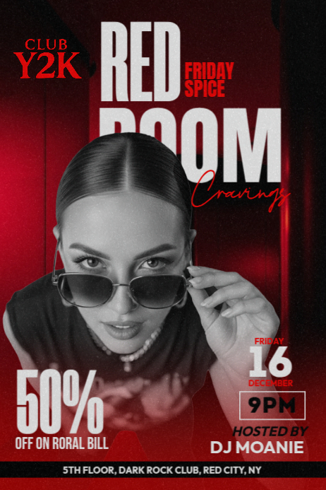 Red Room Friday Spice Edition Template | PosterMyWall