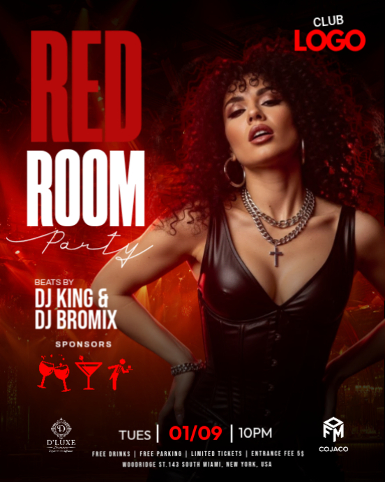 Red Room Night Party Template | PosterMyWall
