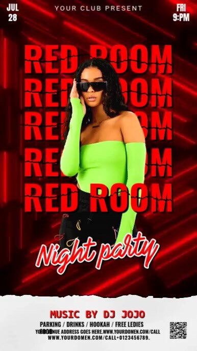 Copy of RED ROOM NIGHT PARTY | PosterMyWall