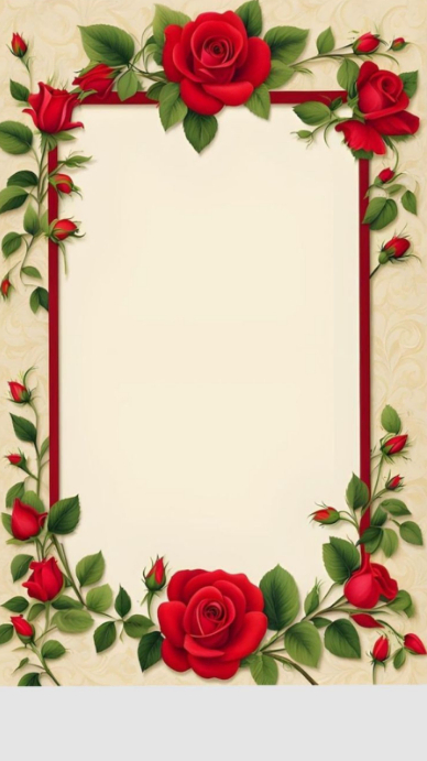 Red rose floral frame Template | PosterMyWall