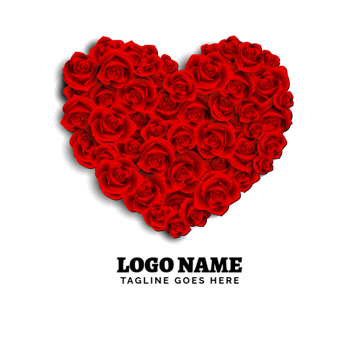 Plantilla de Red rose heart logo | PosterMyWall