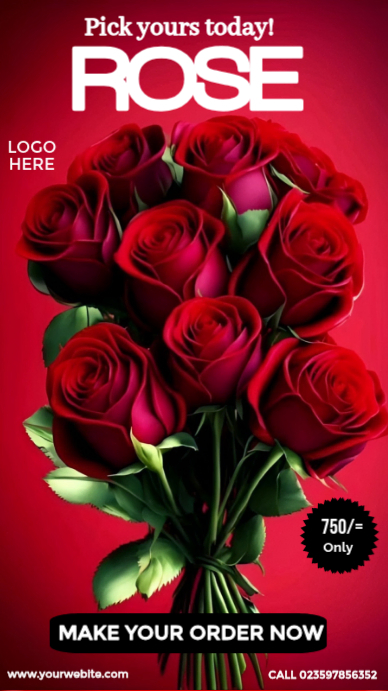 Red Rose Sale Instagram Story Template | PosterMyWall