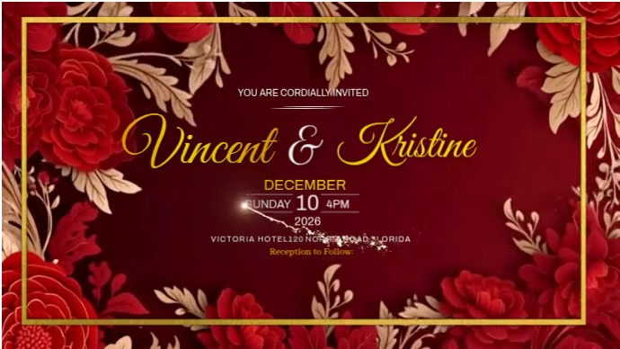 Red Rose Wedding Banner Template | PosterMyWall