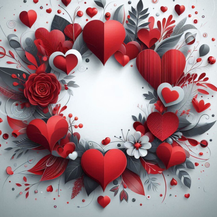 Copy of Red Round Flower | PosterMyWall