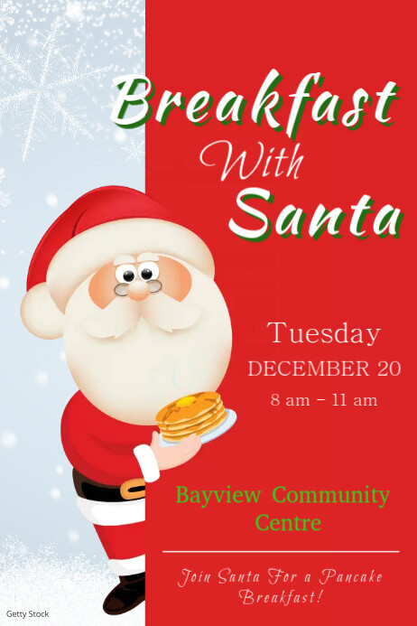 Red Santa Breakfast Poster Template | PosterMyWall