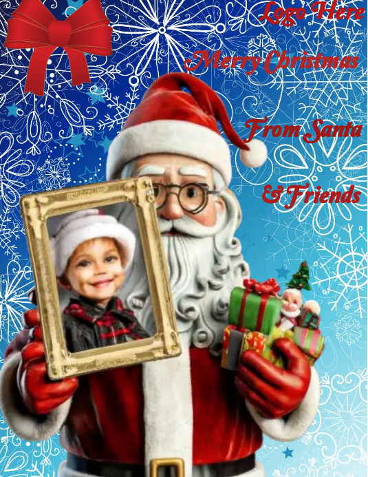 Plantilla de Red Santa Merry Christmas Card | PosterMyWall