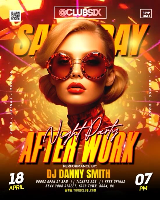 Copy of Red Saturday After Work Night Party Video Flyer Instagram ...