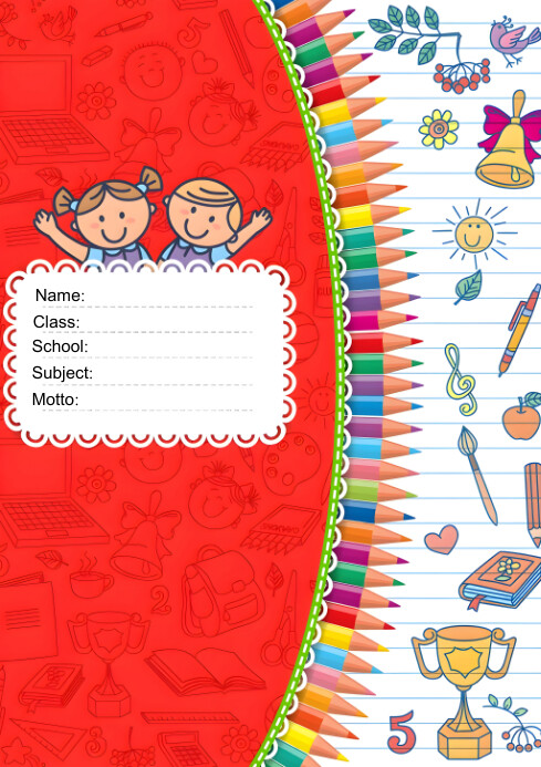 Copy of Red School Book Cover A4 | PosterMyWall