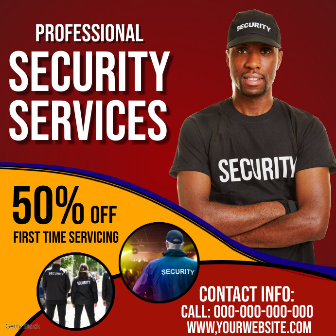 Red Security Guard Template Instagram Post | PosterMyWall