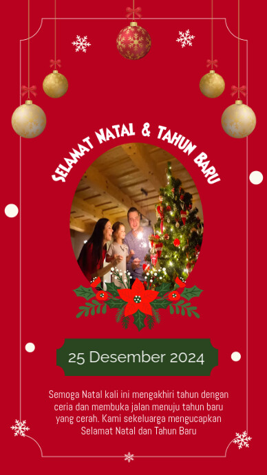 Red Selamat Natal Dan Tahun Baru Instagram Story Template | PosterMyWall
