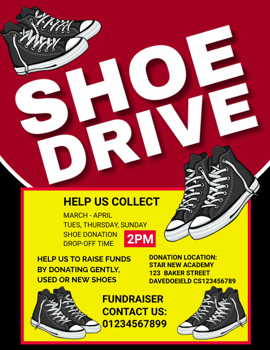 Copy of Red Shoes Drive Flyer (us Letter) | PosterMyWall