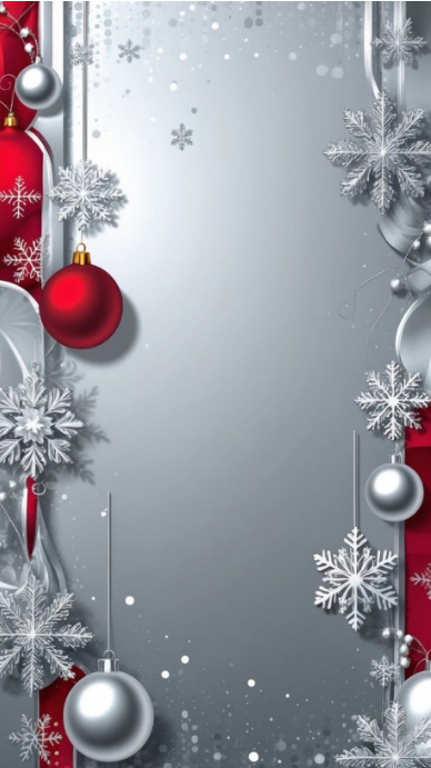Red silver Christmas border frame Template | PosterMyWall