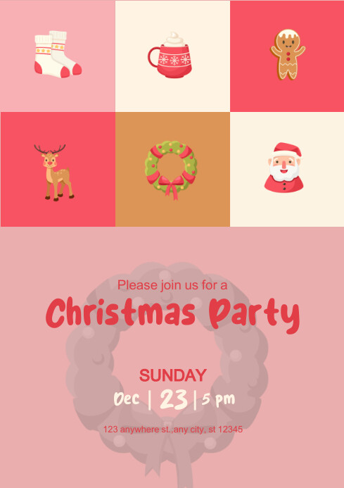 Plantilla de Red Simple Christmas Invitation | PosterMyWall