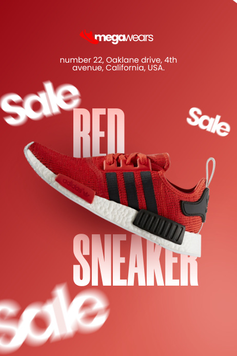 Red Sneaker Poster Template | PosterMyWall
