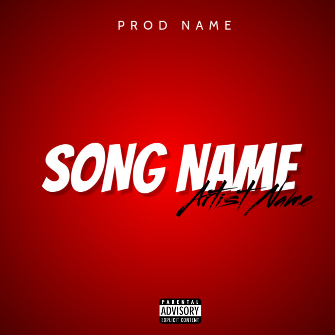 Red Song Album Cover Album Cover Templat | PosterMyWall