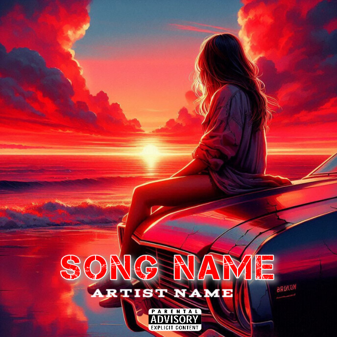 Red Song Cover Album Cover Template | PosterMyWall