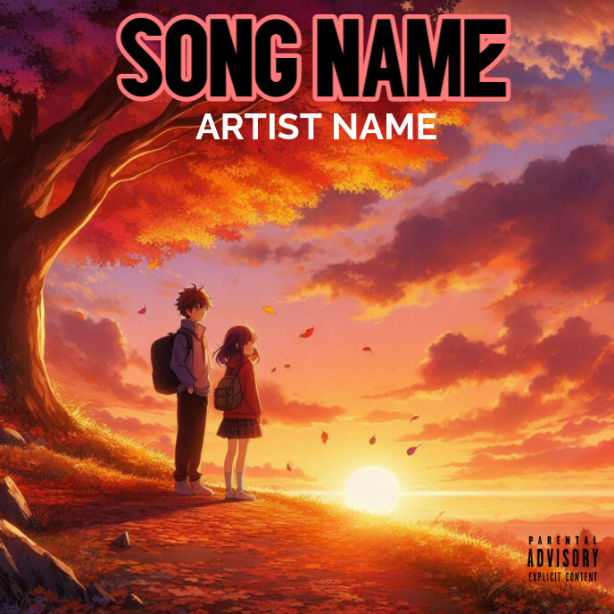 Red Song Name Album Cover Template | PosterMyWall