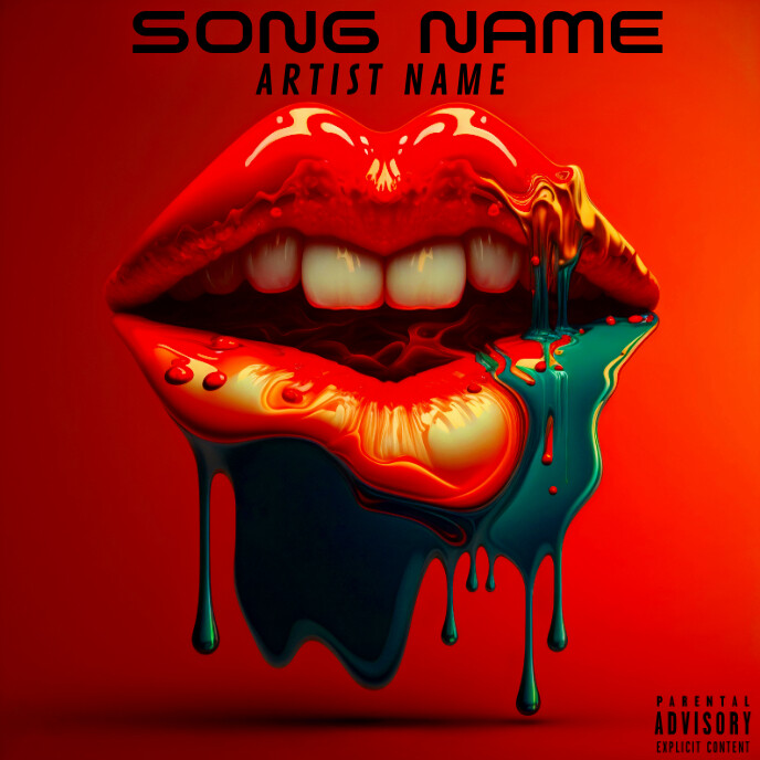 Red Song Name Album Cover Template | PosterMyWall