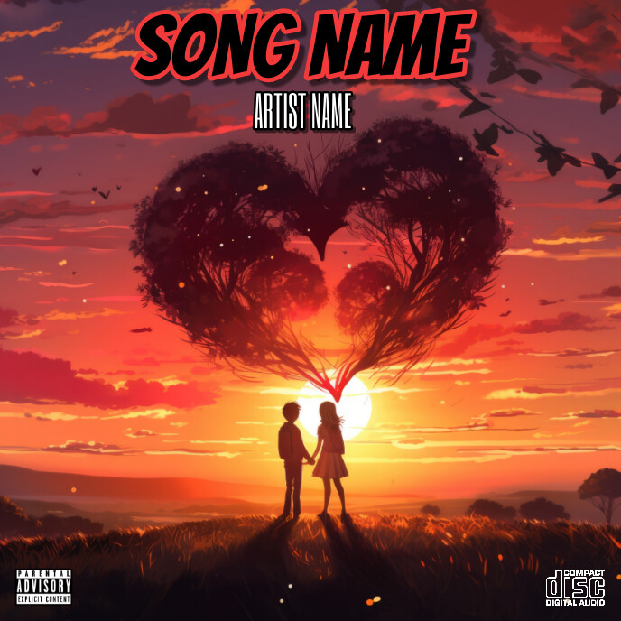 Plantilla de Red Song Name Album Cover | PosterMyWall